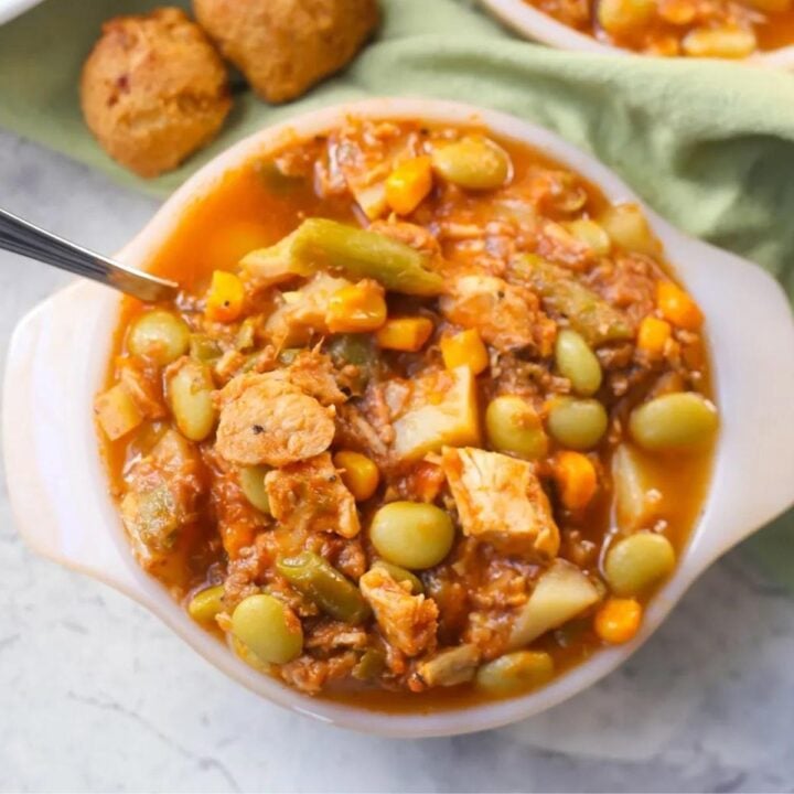 Easy Crock Pot Brunswick Stew with BBQ Pork and Chicken